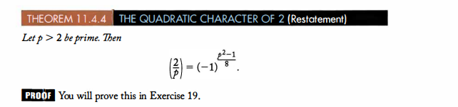 Solved Need to prove THEOREM 11.4.4 ﻿THE QUADRATIC CHARACTER | Chegg.com