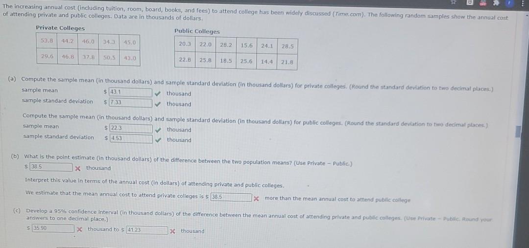 Solved The increasing annual cost (including tuition, room, | Chegg.com Solved The increasing annual cost (including tuition, room, | Chegg.com