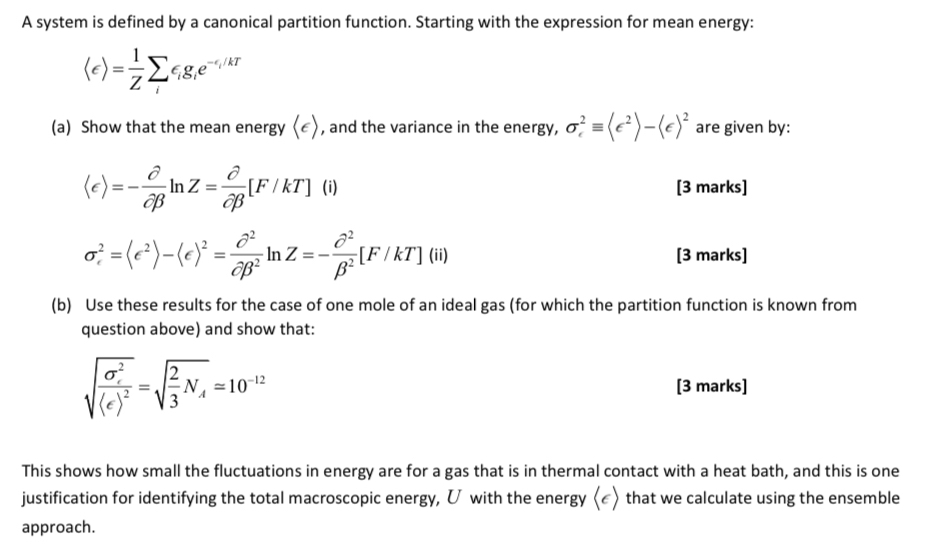 Solved A system is defined by a canonical partition | Chegg.com