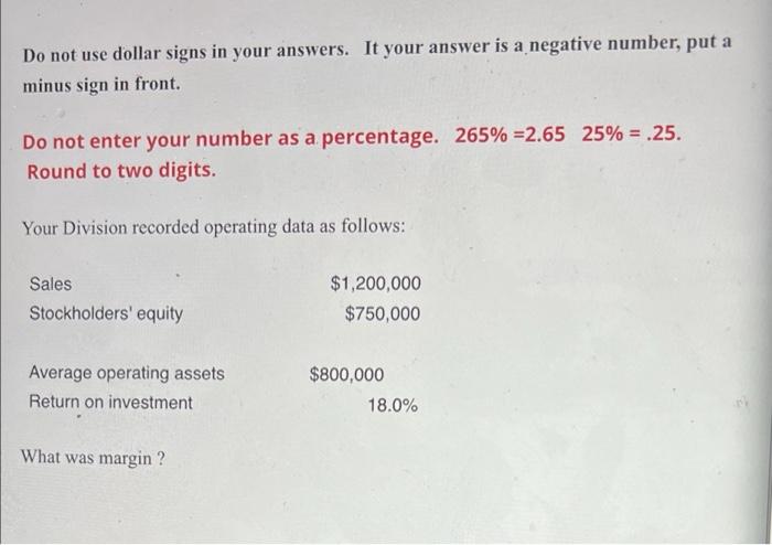 Solved Do not use dollar signs in your answers. It your | Chegg.com