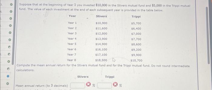 Solved Suppose that at the beginning of Year 1 you invested | Chegg.com