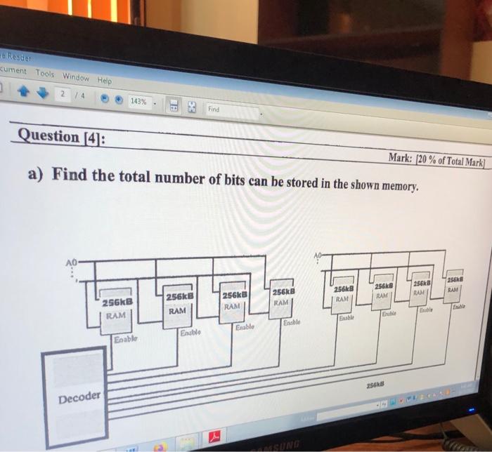 a) Find the total number of bits can be stored in the | Chegg.com