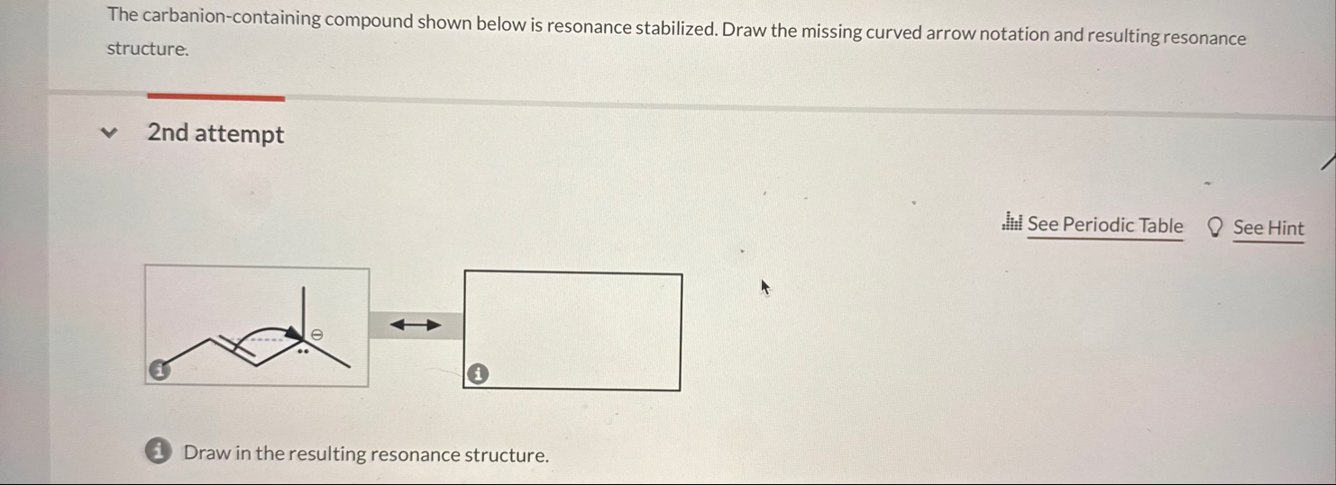 Solved The carbanion-containing compound shown below is | Chegg.com