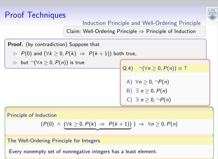 Solved Proof Techniques Induction Principle and Well-Orderin | Chegg.com