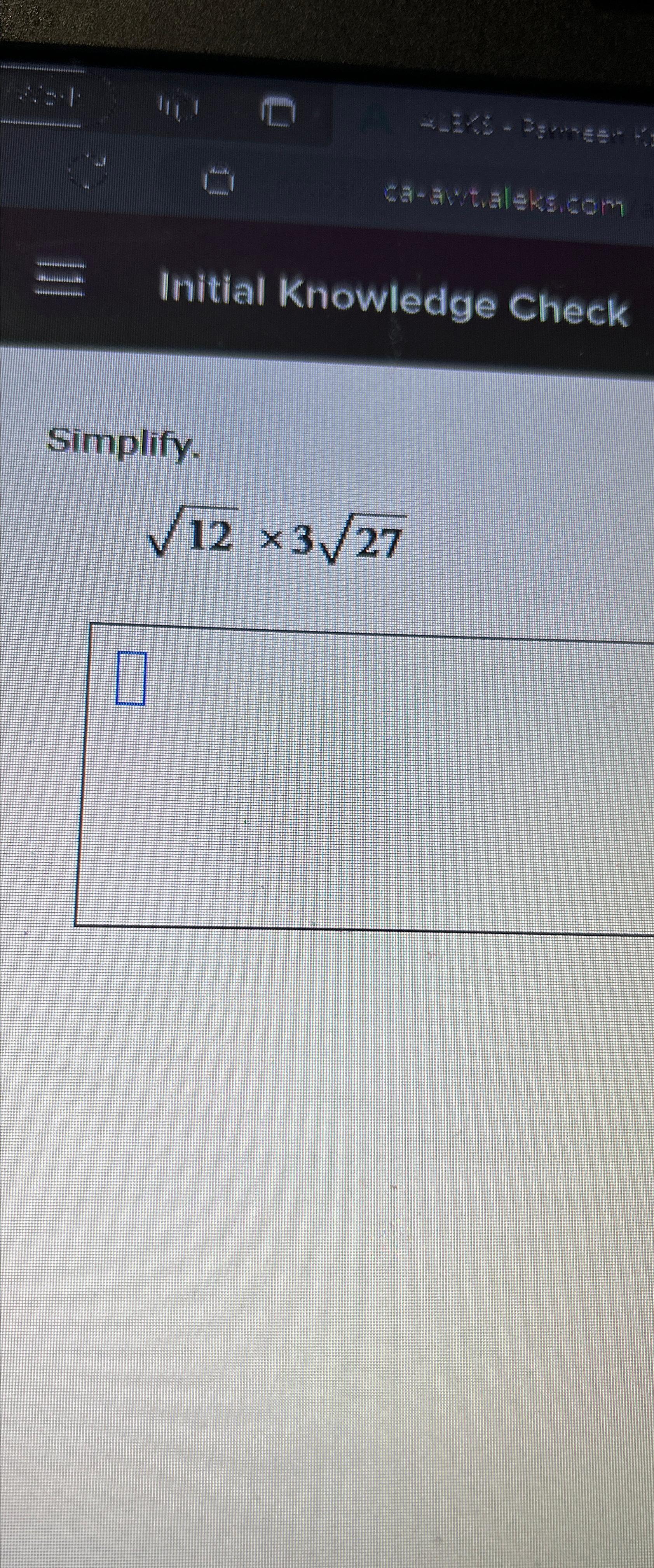 Solved Initial Knowledge CheckSimplify.122×3272 | Chegg.com