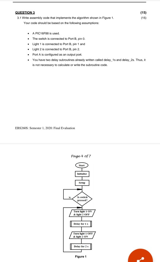 Question 3 3 1 Write Assembly Code That Implements