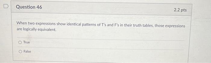 When two expressions show identical patterns of T's | Chegg.com