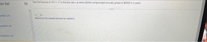 Solved Wse the formila A=P(1+π) to find the rate t at which | Chegg.com