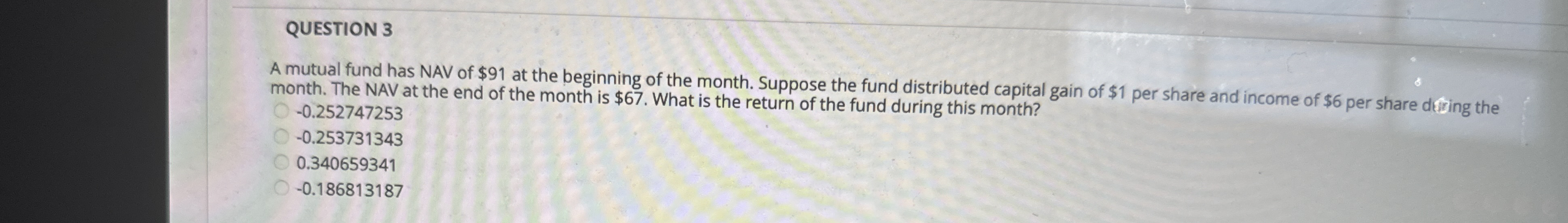 Solved QUESTION 3A mutual fund has NAV of $91 ﻿at the | Chegg.com