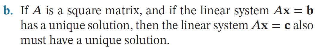 Solved b. ﻿If A ﻿is a square matrix, and if the linear | Chegg.com