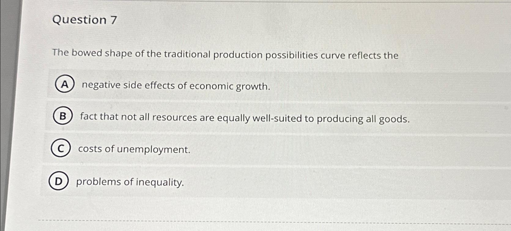Solved Question 7The bowed shape of the traditional | Chegg.com