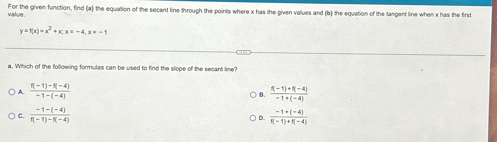 Solved For the given function, find (a) ﻿the equation of the | Chegg.com