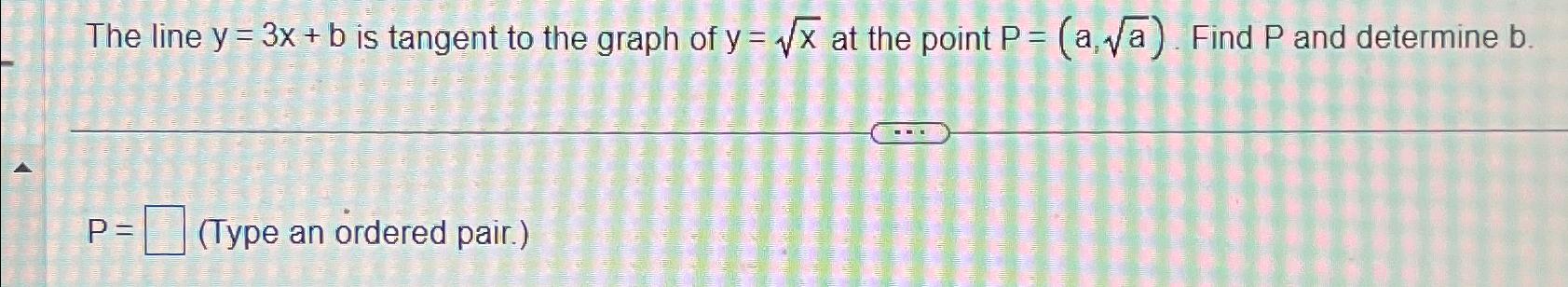 Solved The line y=3x+b ﻿is tangent to the graph of y=x2 ﻿at | Chegg.com