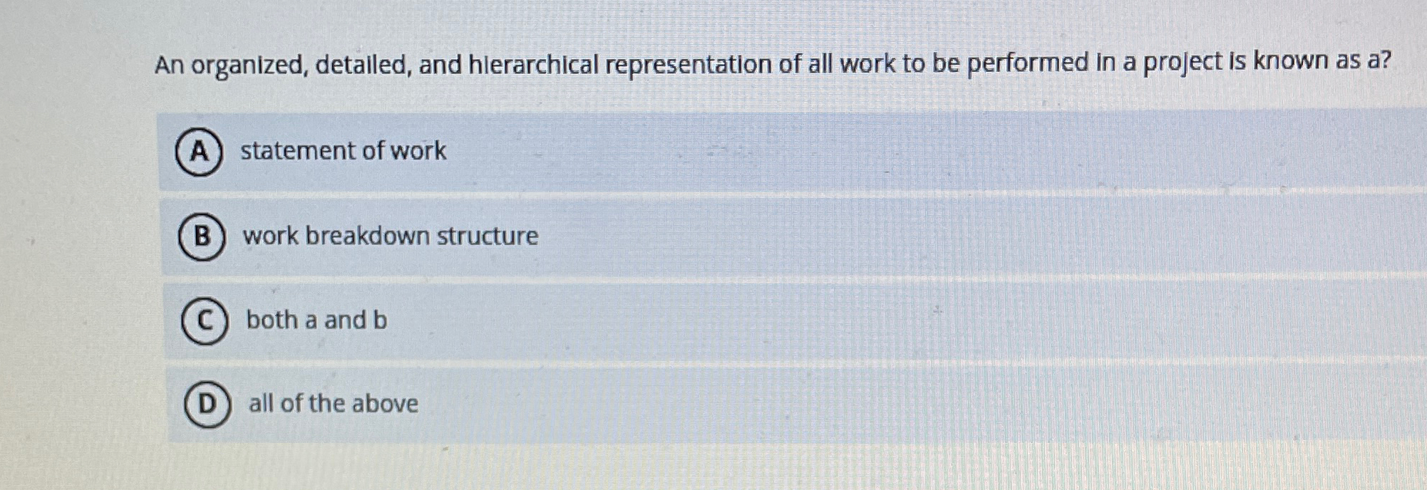 Solved An organized, detailed, and hlerarchical | Chegg.com