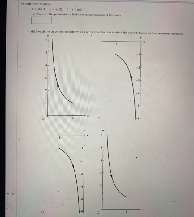 Solved Select The Curve Generated By The Parametric