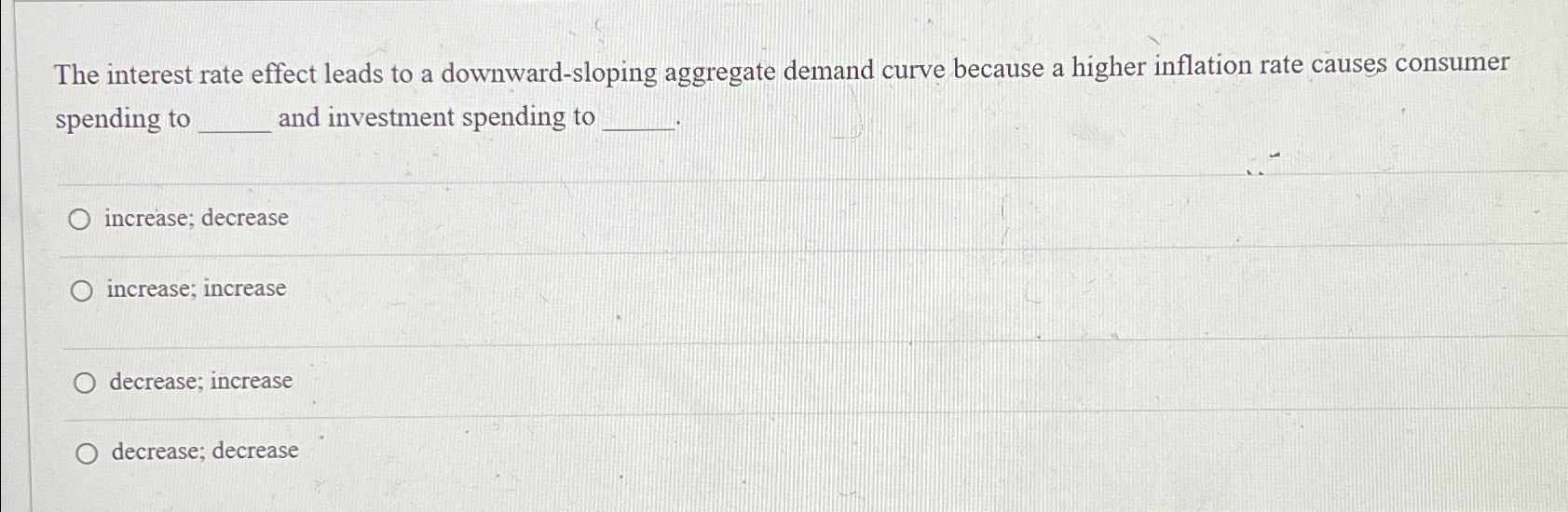 Solved The interest rate effect leads to a downward-sloping | Chegg.com