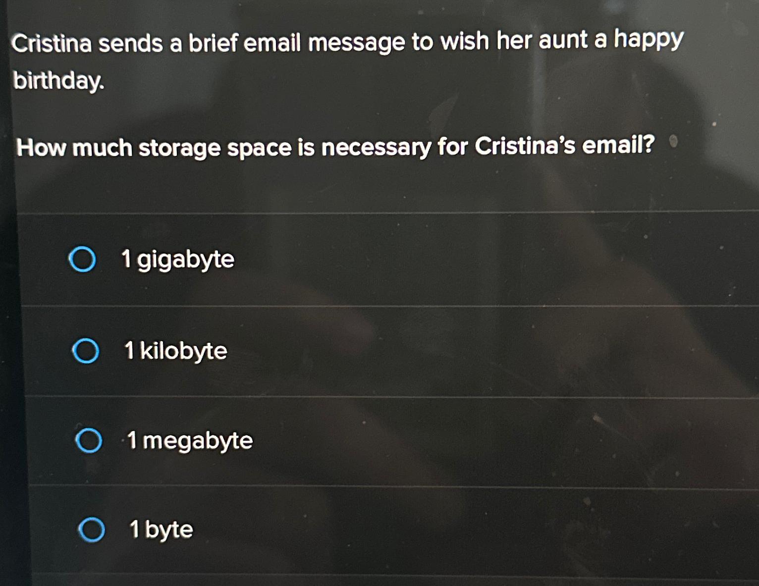 Solved Cristina sends a brief email message to wish her aunt | Chegg.com
