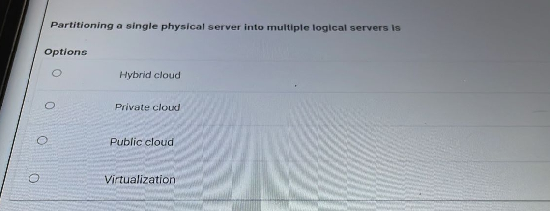 Solved Partitioning a single physical server into multiple | Chegg.com
