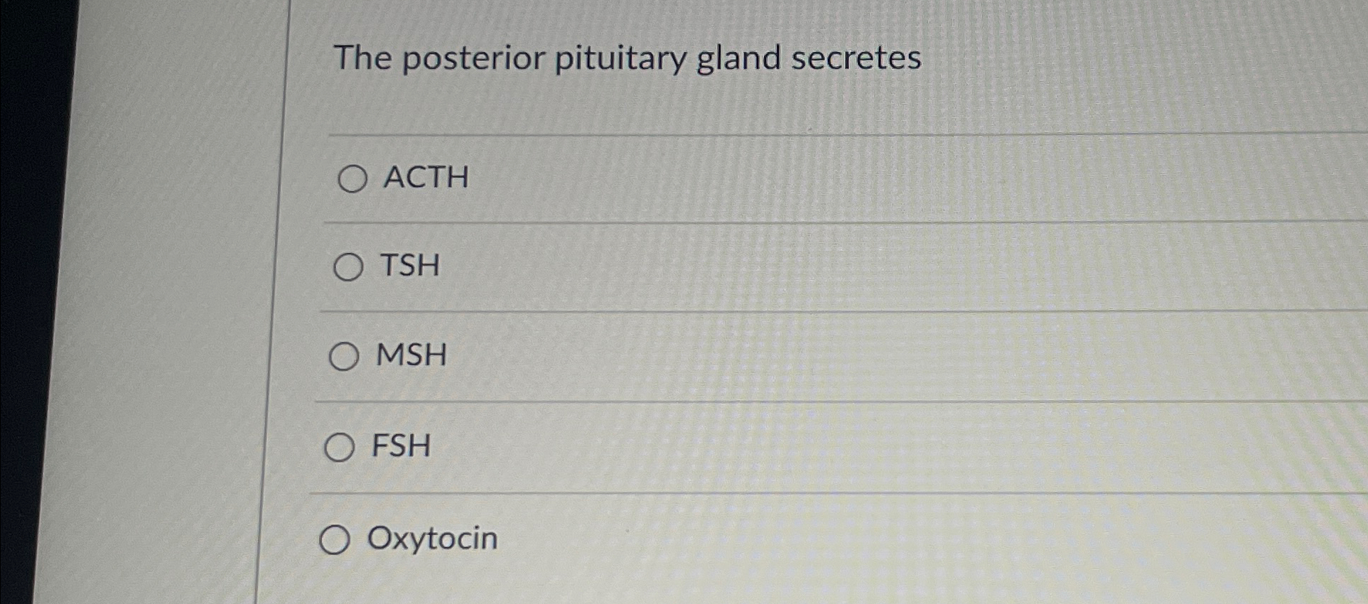 Solved The posterior pituitary gland | Chegg.com