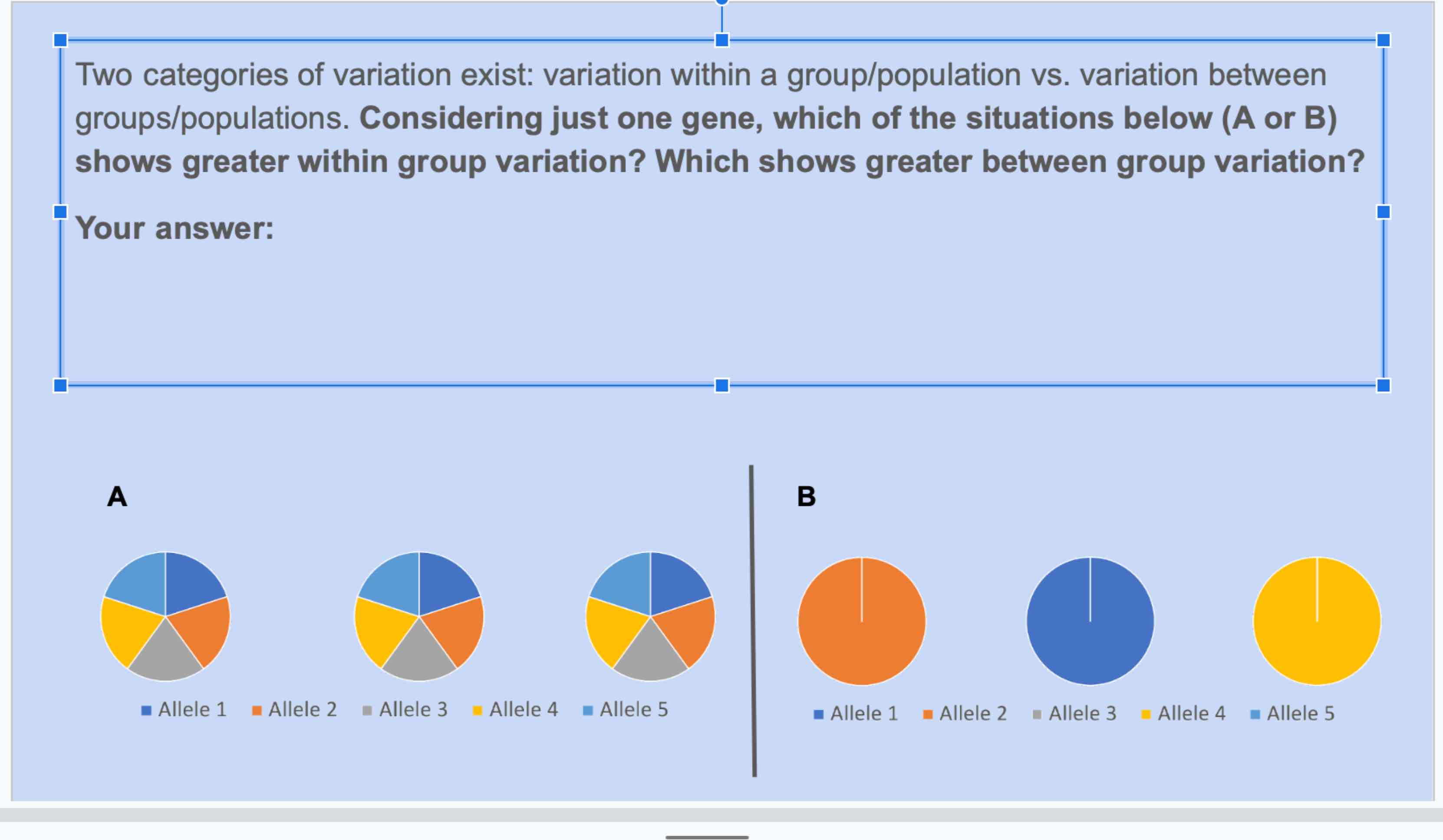 Solved Two categories of variation exist: variation within a | Chegg.com