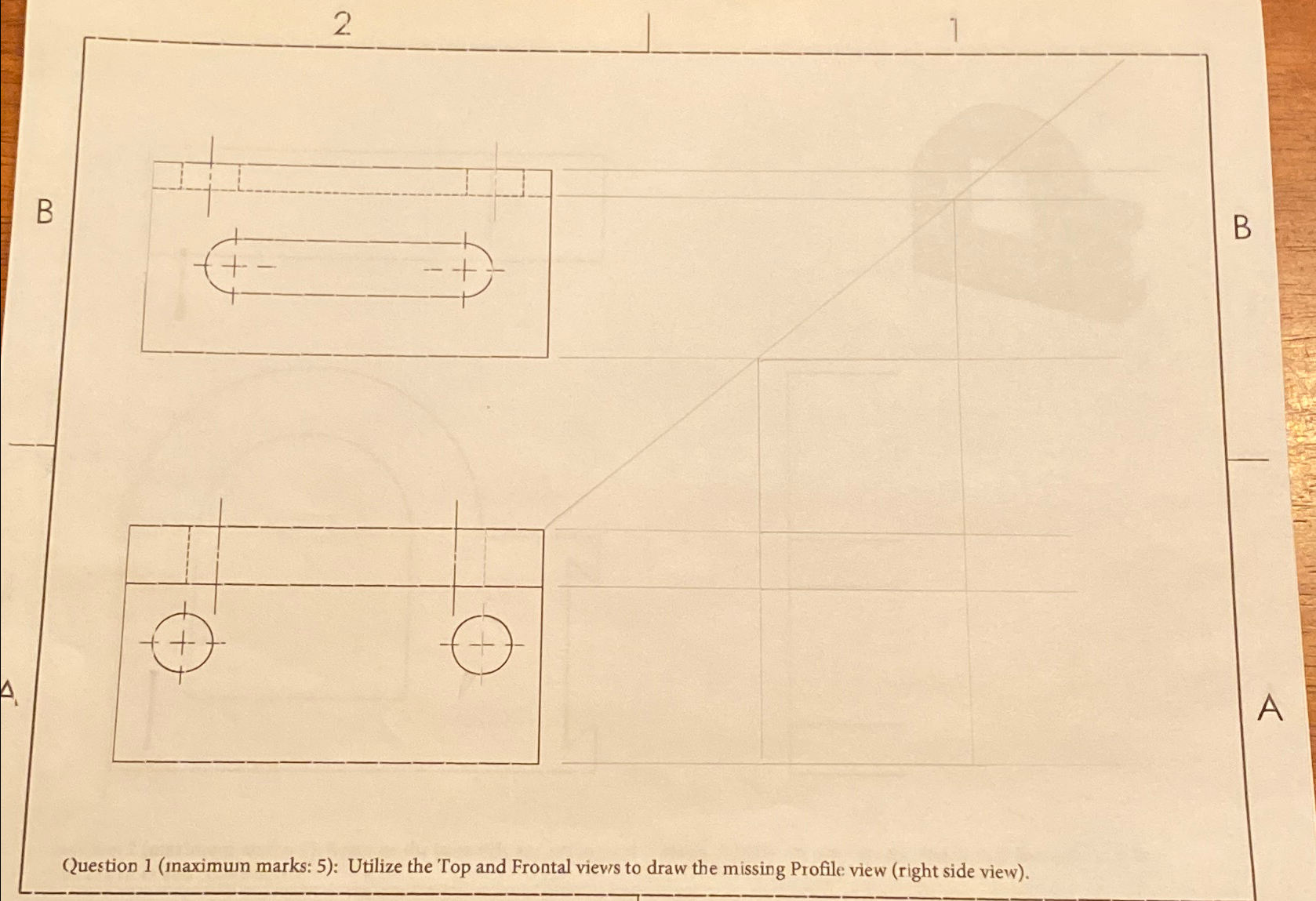 Solved Utlilize the Top and Frontal views to draw the | Chegg.com