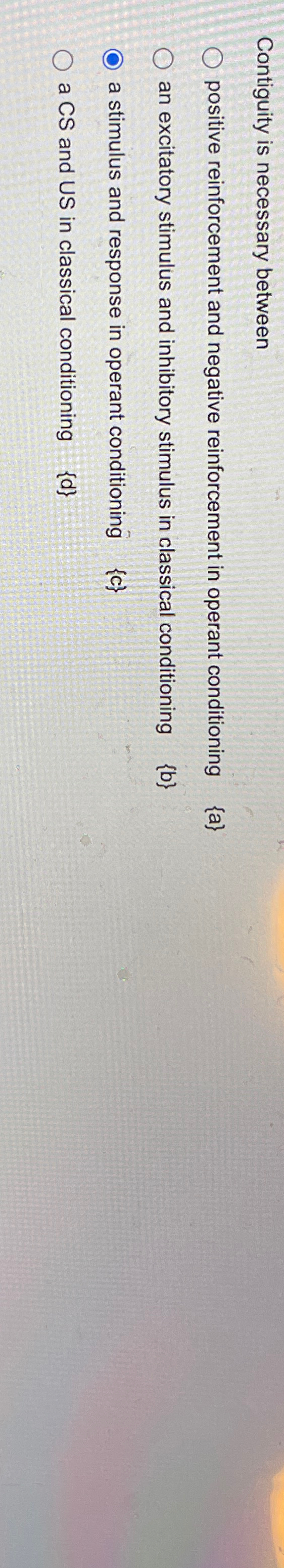 Solved Contiguity is necessary betweenpositive reinforcement | Chegg.com