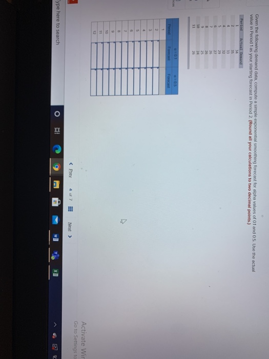 Solved Given the following demand data, compute a simple | Chegg.com