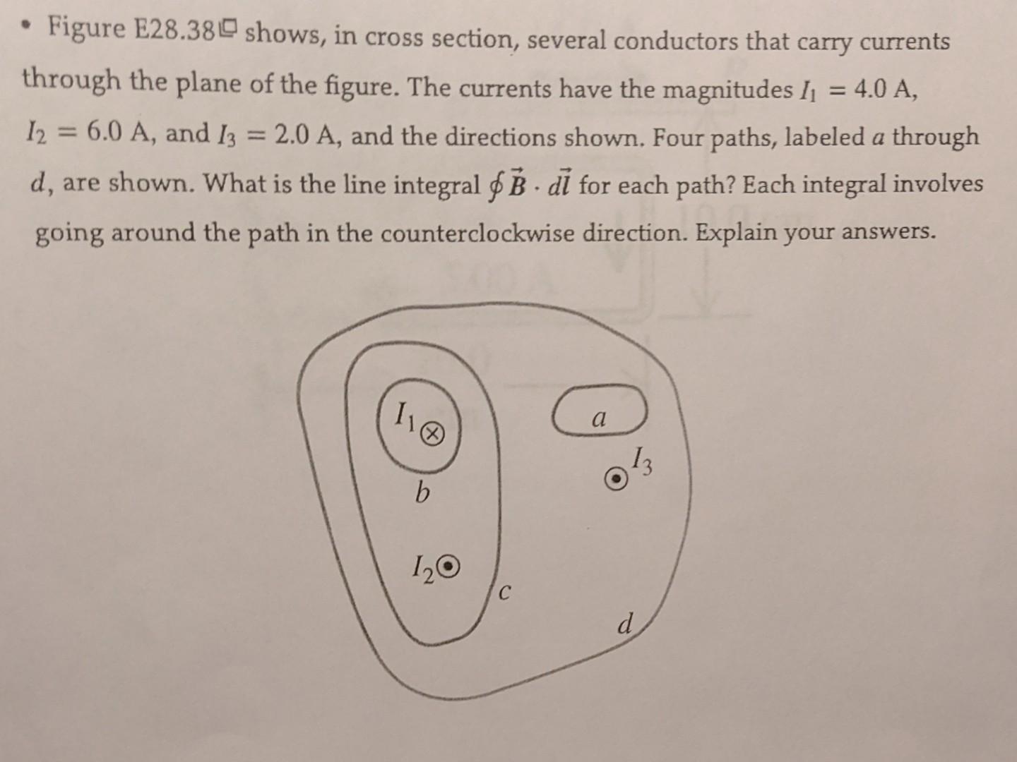 Solved - Figure E28.38回 shows, in cross section, several | Chegg.com