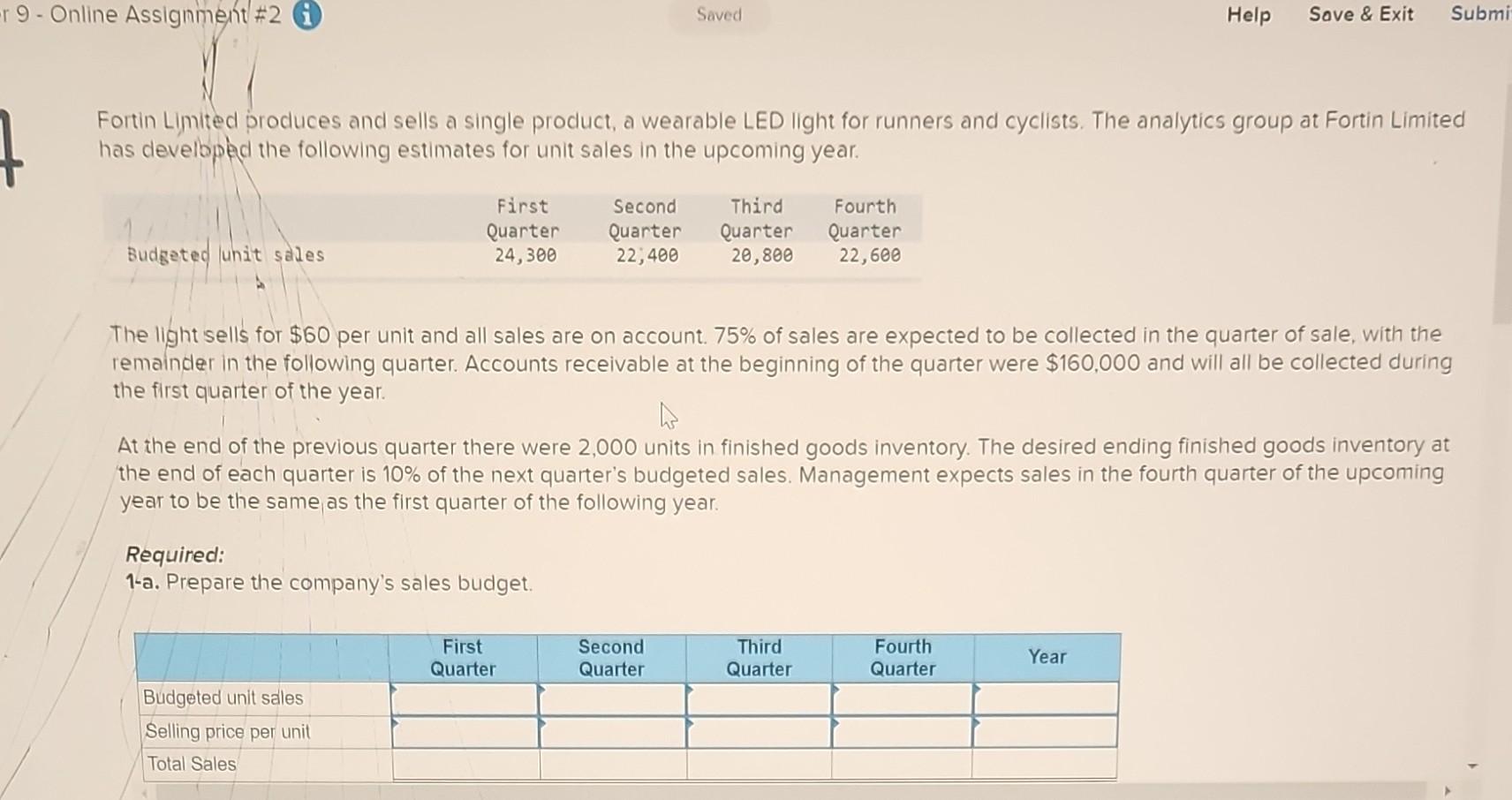 Solved r 9- Online Assignment #2 (i) Saved Help Sove \& Exit | Chegg.com