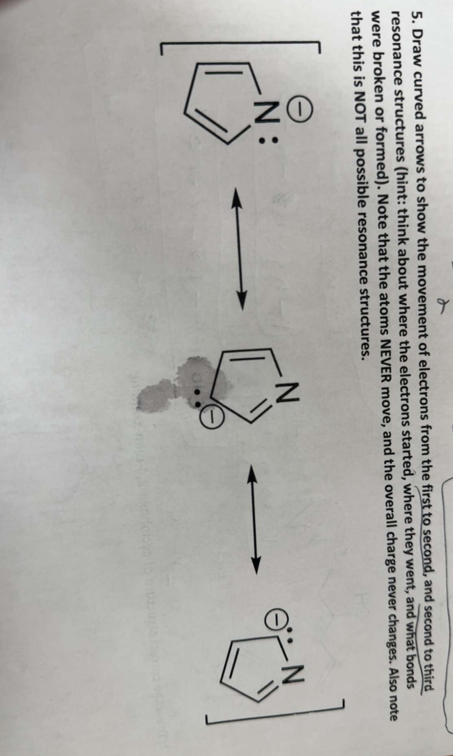 Solved Draw curved arrows to show the movement of electrons | Chegg.com