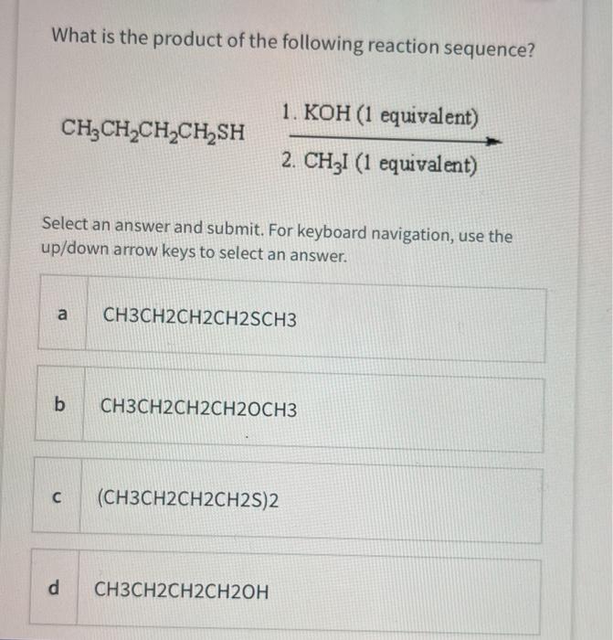 Solved What is the product of the following reaction | Chegg.com