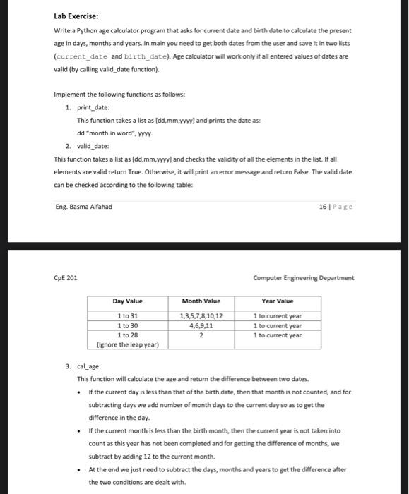 Solved Lab Exercise Write A Python Age Calculator Program Chegg