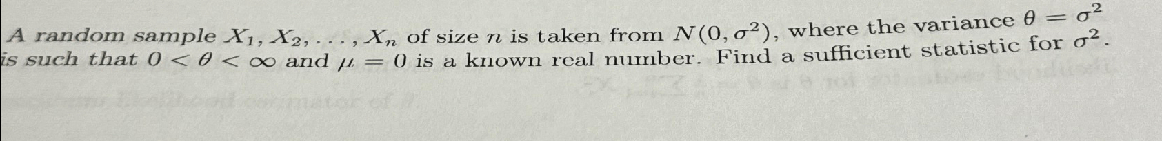 A random sample x1,x2,dots,xn ﻿of size n ﻿is taken | Chegg.com