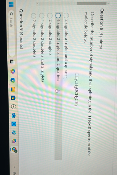 Solved Question 8 (4 ﻿points)Describe the number of signals | Chegg.com