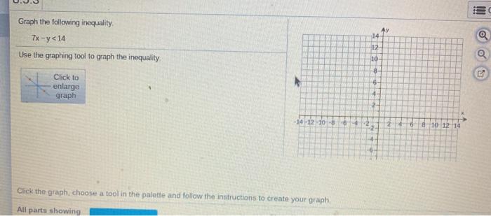 Solved III 14 Graph the following inequality 7x -y