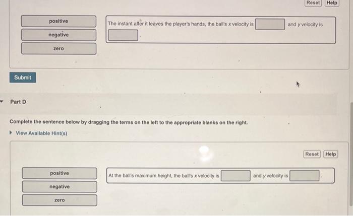 Solved For each of the motions described below, determine | Chegg.com