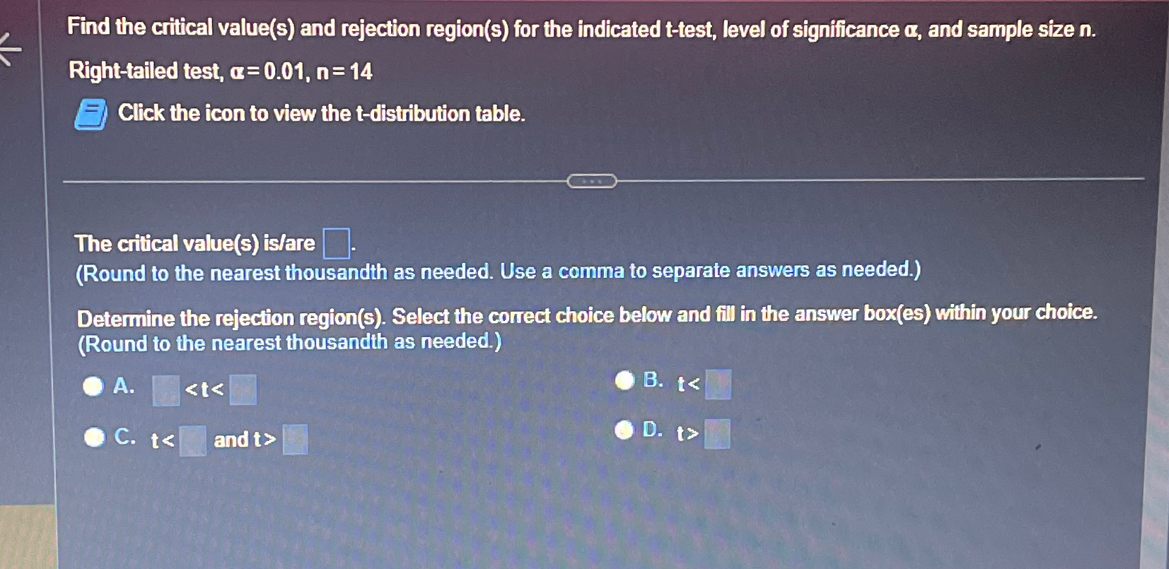 Solved Find the critical value(s) ﻿and rejection region(s) | Chegg.com