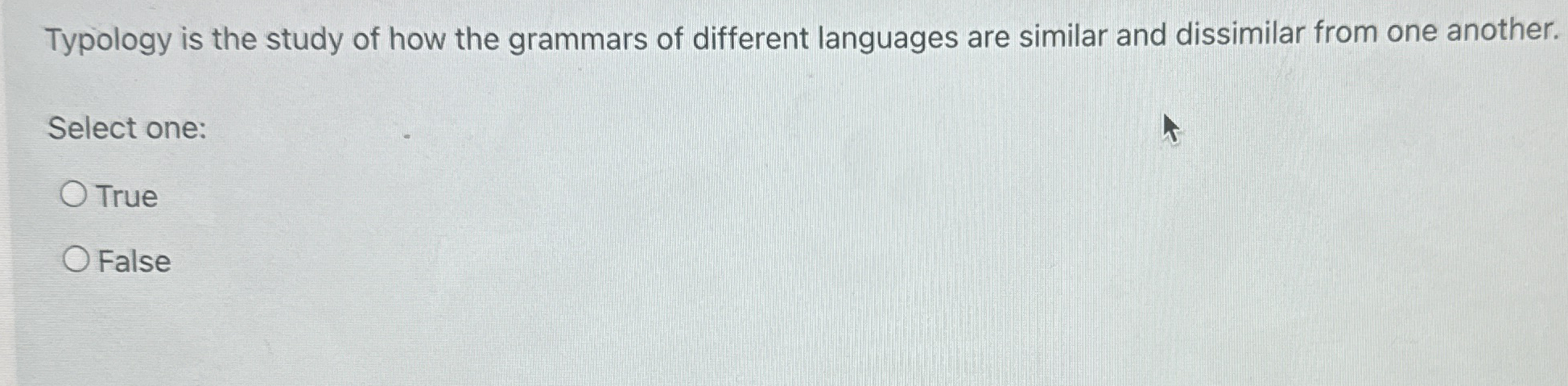 Solved Typology is the study of how the grammars of | Chegg.com