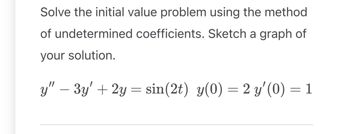 Solved Solve the initial value problem using the method of | Chegg.com