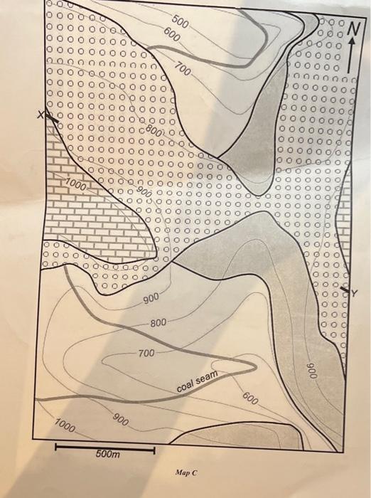 Solved Map C shows the outcrop pattern of 4 geological | Chegg.com