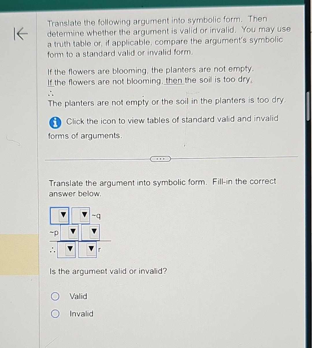 Solved Translate The Following Argument Into Symbolic Form