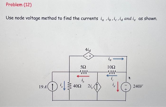 Solved Use node voltage method to find the currents | Chegg.com