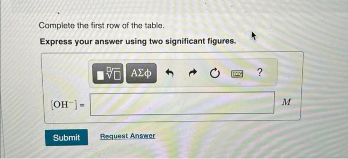 Complete the first row of the table. Express your | Chegg.com