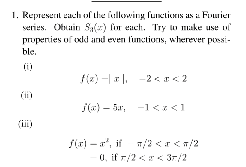 Solved Represent each of the following functions as a | Chegg.com