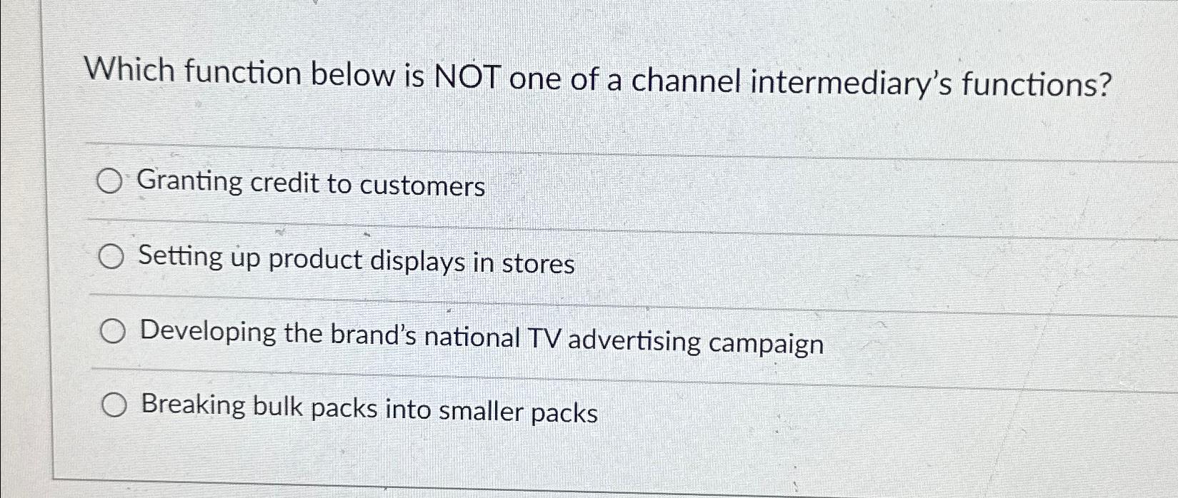 Solved Which function below is NOT one of a channel | Chegg.com
