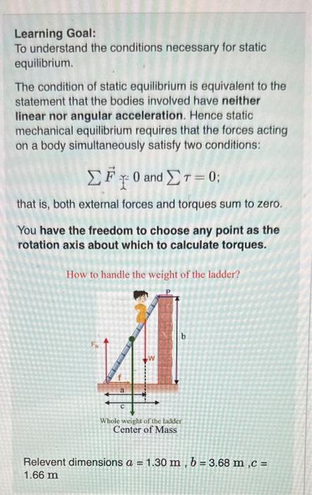 Solved Learning Goal: To understand the conditions necessary | Chegg.com