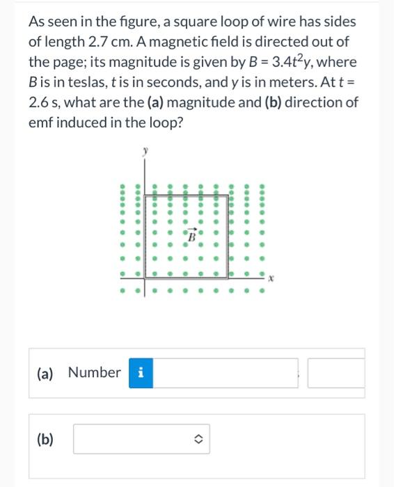 Solved As seen in the figure, a square loop of wire has | Chegg.com