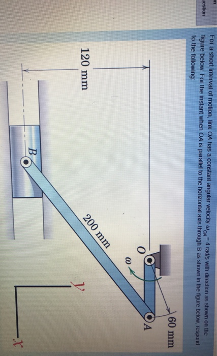 Solved an Jestion For a short interval of motion, link OA | Chegg.com