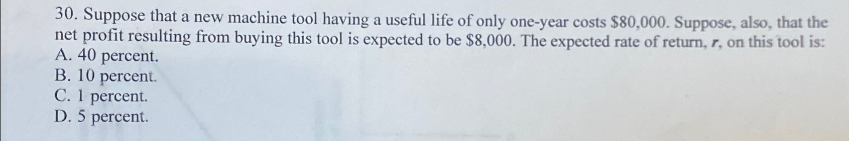 Solved Suppose that a new machine tool having a useful life | Chegg.com