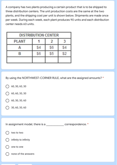 Solved In the assignment model, you determine the lowest | Chegg.com